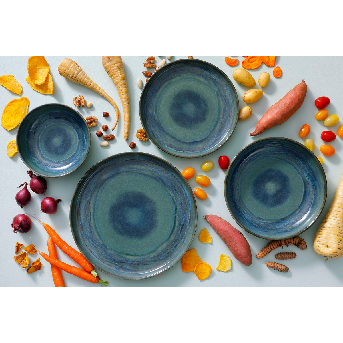 Bowl Palmer Miami 6.2 inch Green Stoneware [ Set of 6 ]